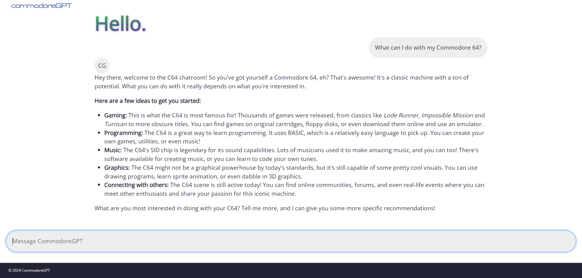 CommodoreGPT